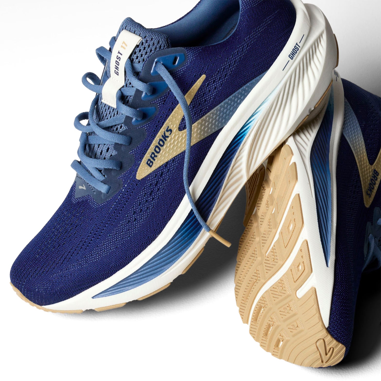 (取寄) ブルックス メンズ ゴースト 17 Brooks men Ghost 17 Beacon Blue/Moonlight/Starfish Brooks Men's Ghost 17 Running Shoes Beacon Blue / Moonlight