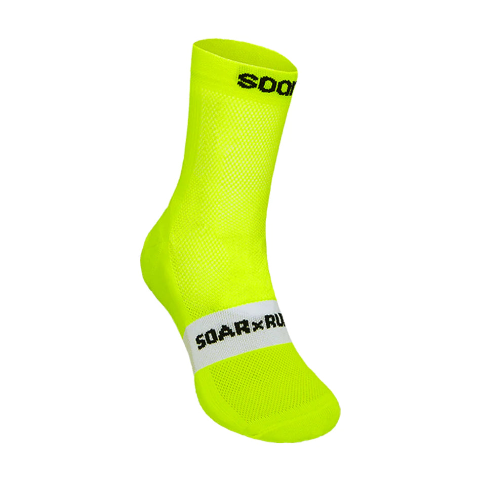 Soar Soar Crew Socks Fluro Yellow at Achilles Heel